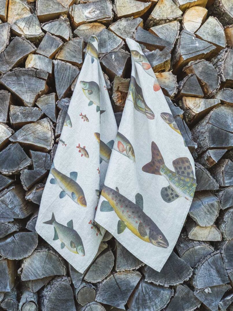 Fish Kitchen Towels | 100% sustainable linen | LINOROOM