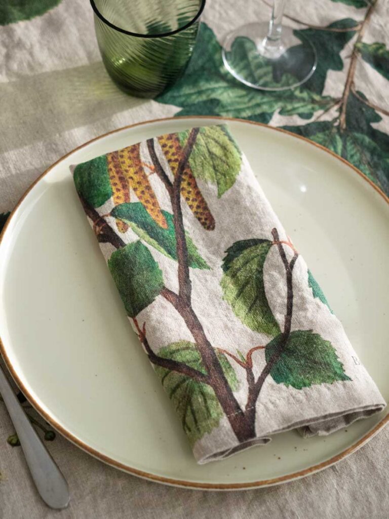 Linen Napkins Green Trees | Linoroom home linen