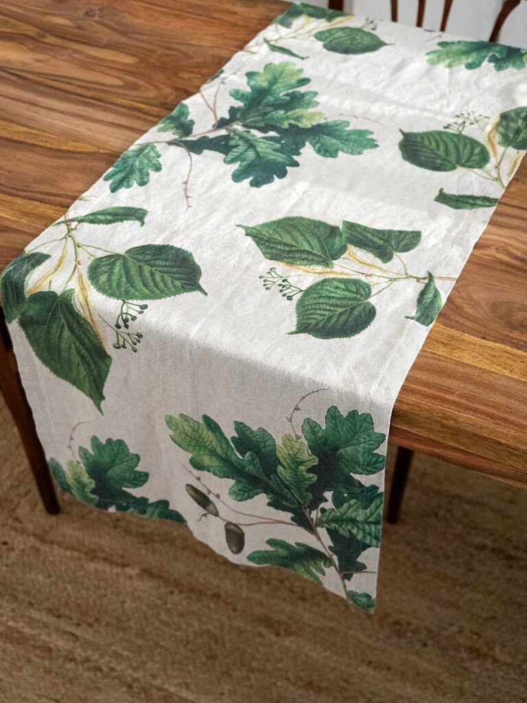 Trees Linen Table Runner | LINOROOM 100% LINEN TEXTILES