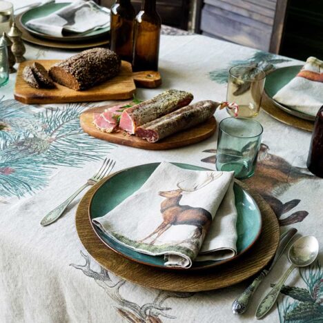 Wild Animals Linen Tablecloth - big size │ Linoroom