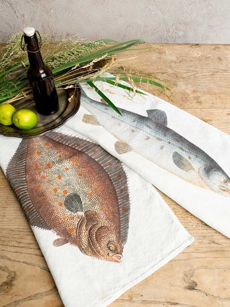 Fish Kitchen Towels | 100% sustainable linen | LINOROOM
